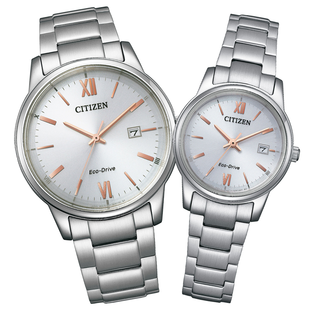 CITIZEN星辰 PAIR系列 光動能時尚對錶 (BM6978-77A+EW2318-73A) - PChome 24h購物