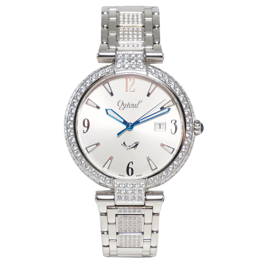Ogival 愛其華 藍寶石鏡面 簡約晶鑽腕錶 38mm / 3862DMW - PChome 24h購物