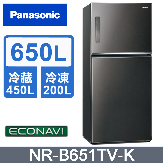 Panasonic國際牌 無邊框鋼板650公升雙門冰箱NR-B651TV-K(晶漾黑) - PChome 24h購物